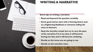 Narrative Writing - Notes FOR SECONDARY STUDENTS | PPTX