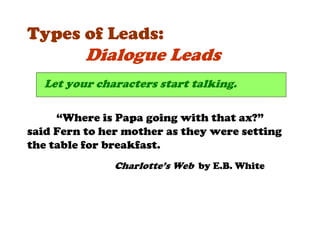 Types of Narrative Leads | PDF