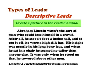 Types of Narrative Leads | PDF