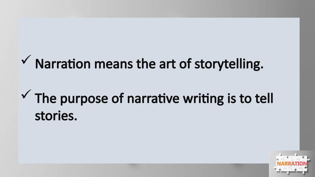 Narrative-Writing and narration powerpoint | PPT