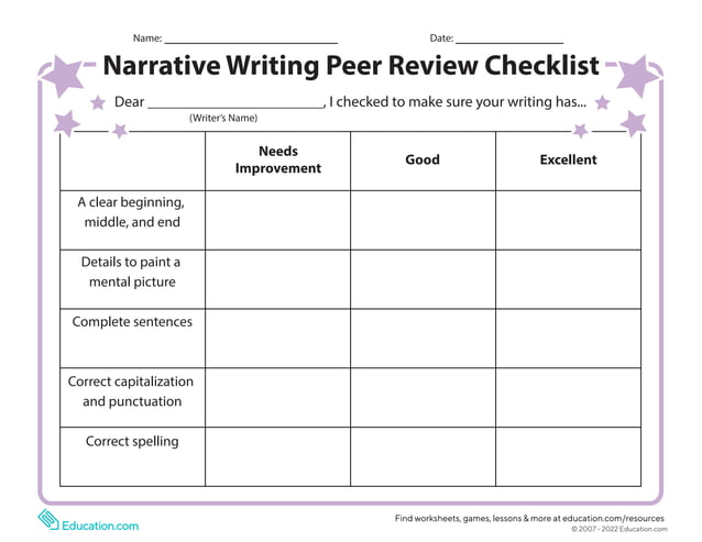Narrative writing-peer-review-checklist | PDF