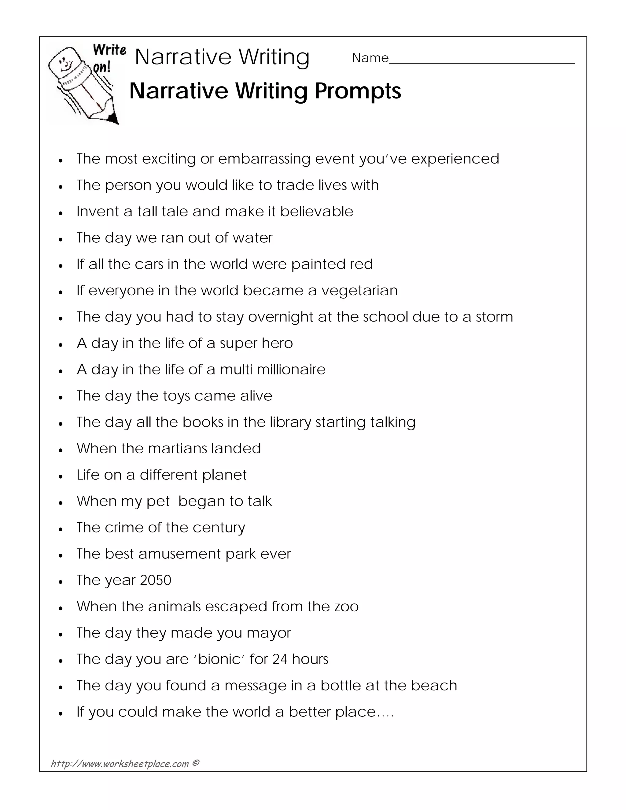 Narrative writing-prompts | PDF
