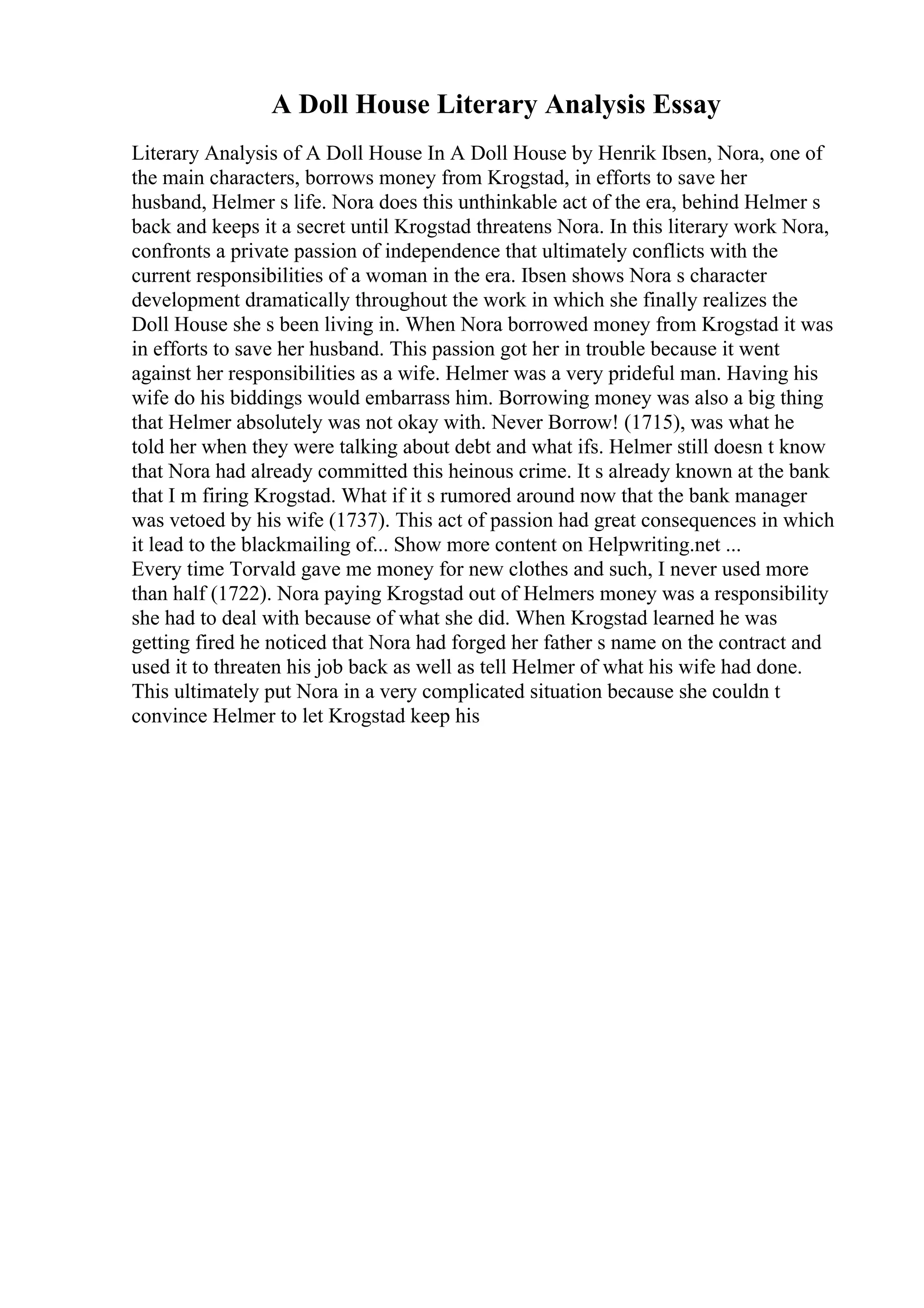 Narrative Analysis Essay Example | PDF