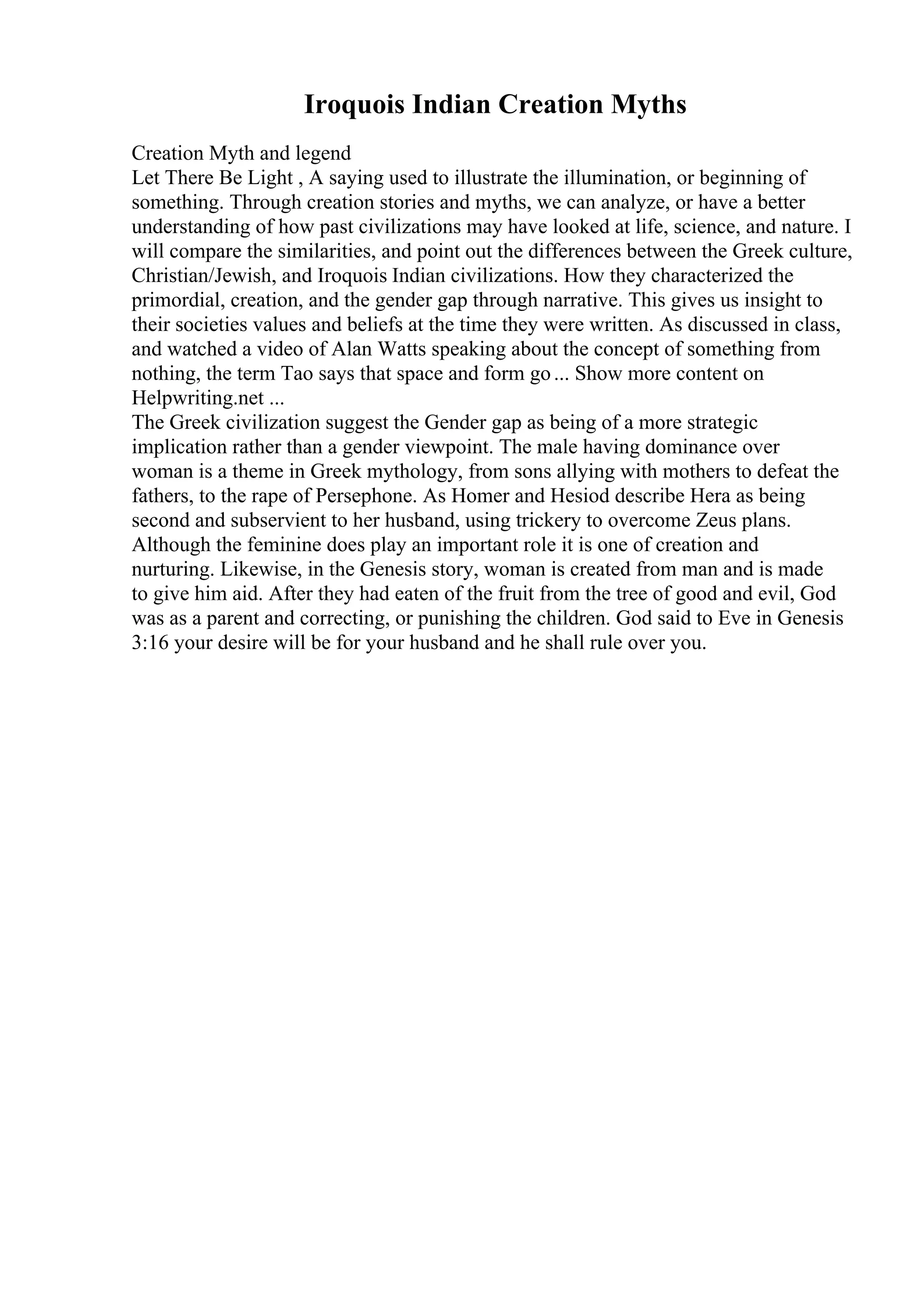 Narrative Analysis Essay Example | PDF