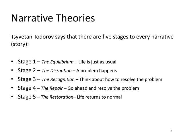 Narrative and character theories (2) | PPTX