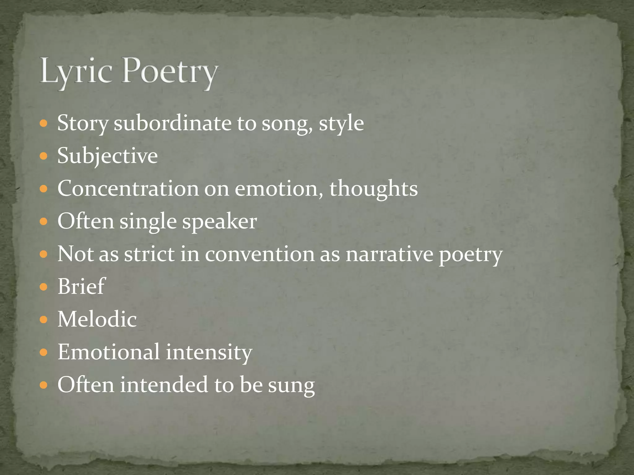 Narrative And Lyric Poetry | PPTX