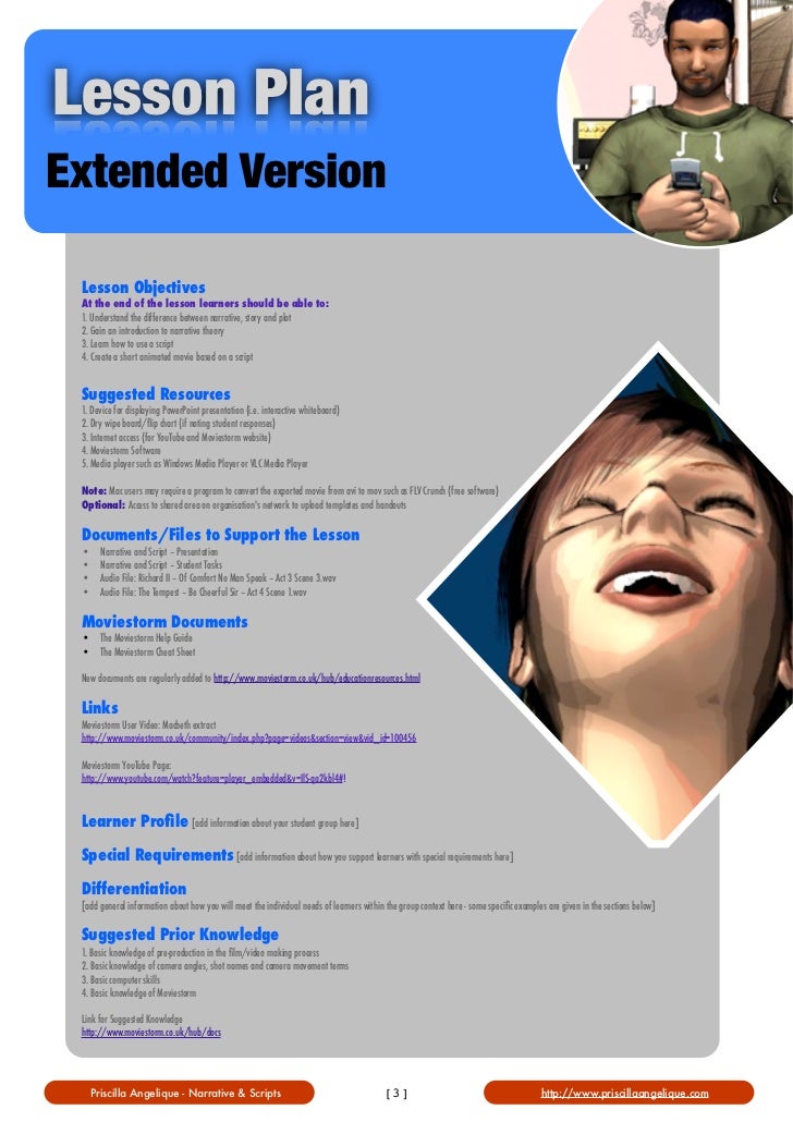 Narrative And Script Lesson Plan Narrative And Script Lesson Plan