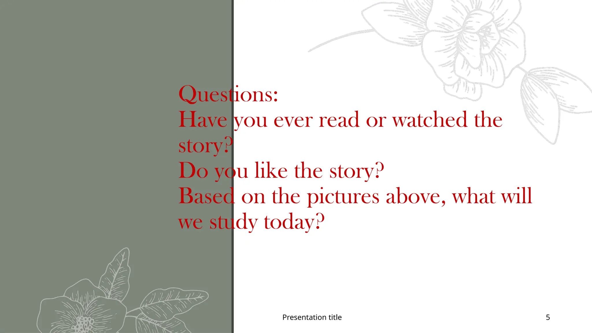 NARRATIVE APPERCEPTION to guide students guess the material | PPT