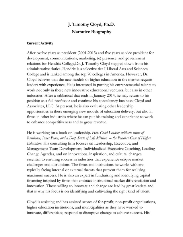 Narrative biography spring2014 | PDF