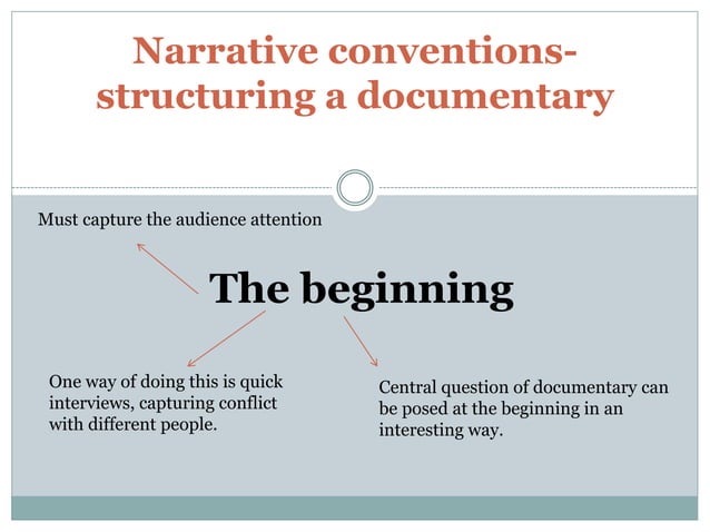 Narrative conventions structuring a documentary | PPT
