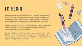 Narrative Creative Writing Skills English Presentation in Charcoal ...