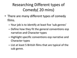 Narrative development in comedy films | PPTX