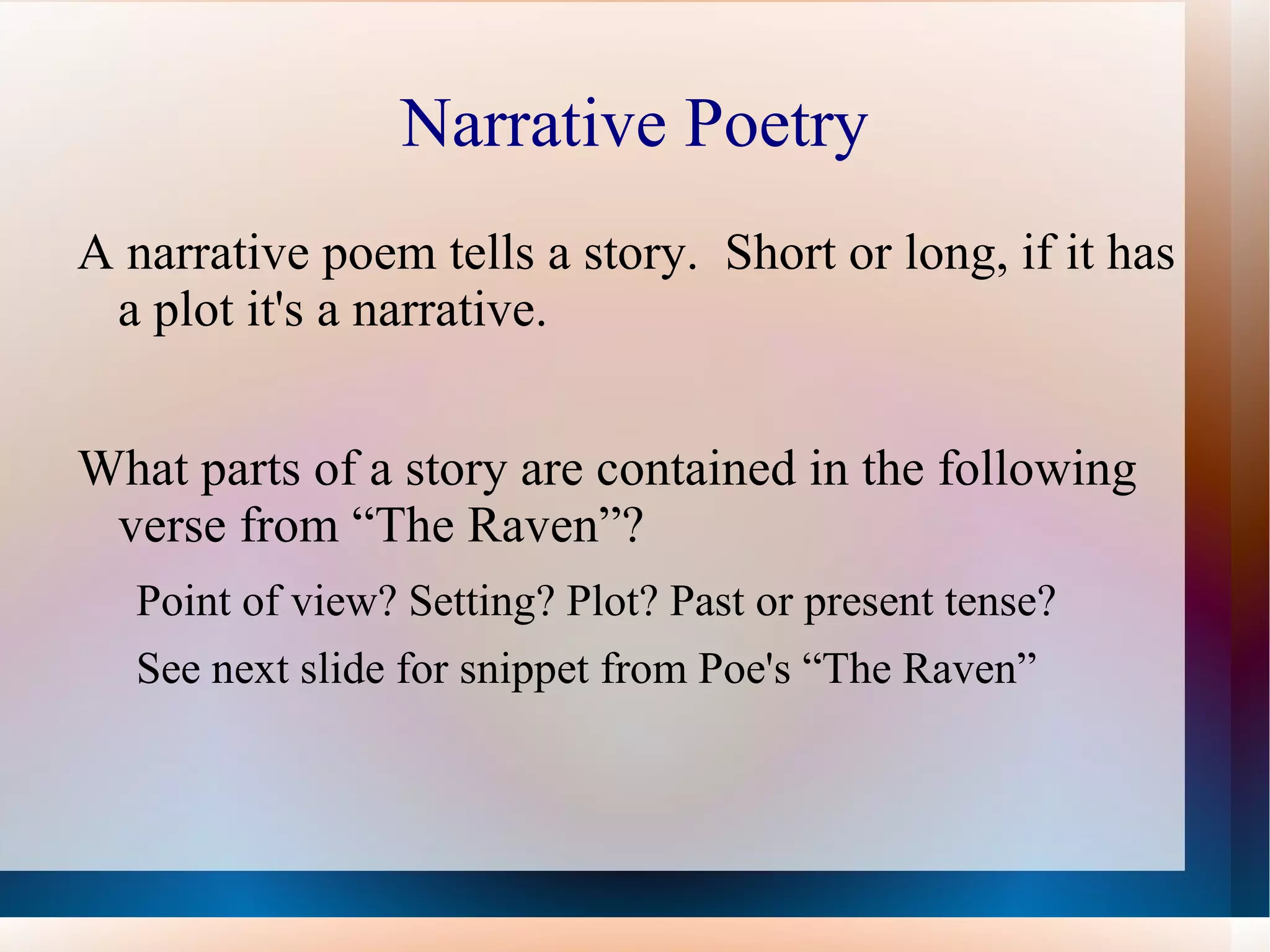 Narrative and Dramatic Poetry: narrative | ODP