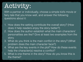 Intro to Narrative Elements | PPT