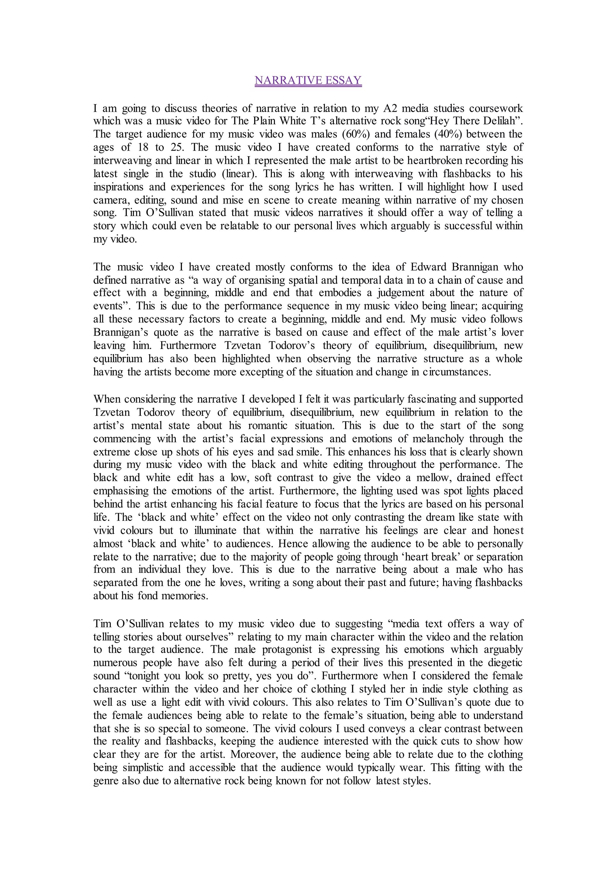 Narrative essay | DOCX