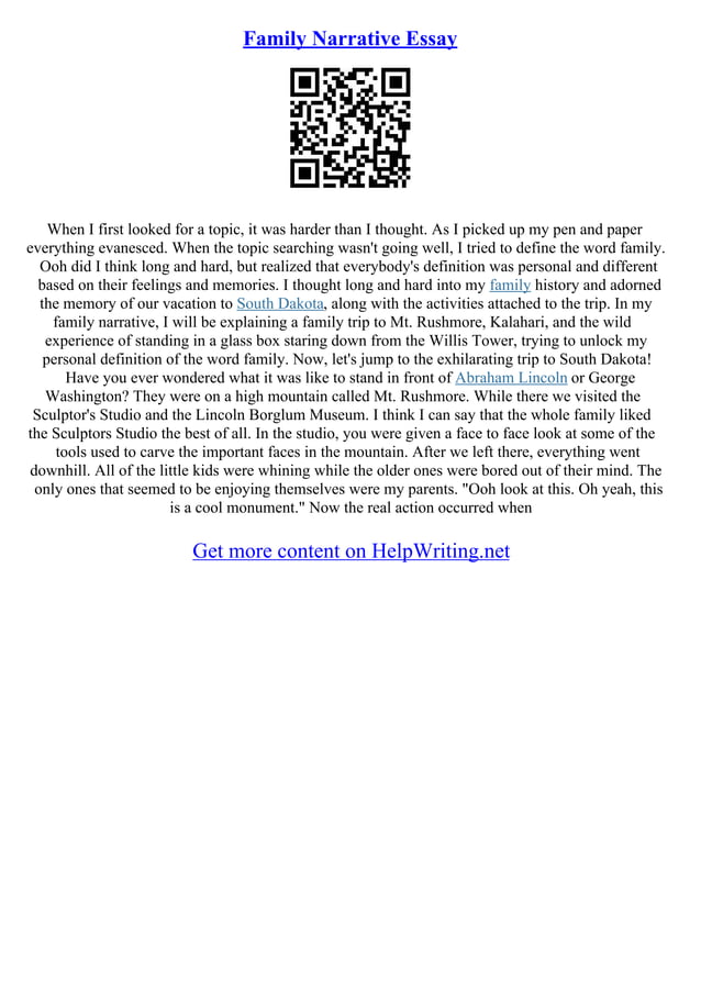 Narrative Essay About Family | PDF