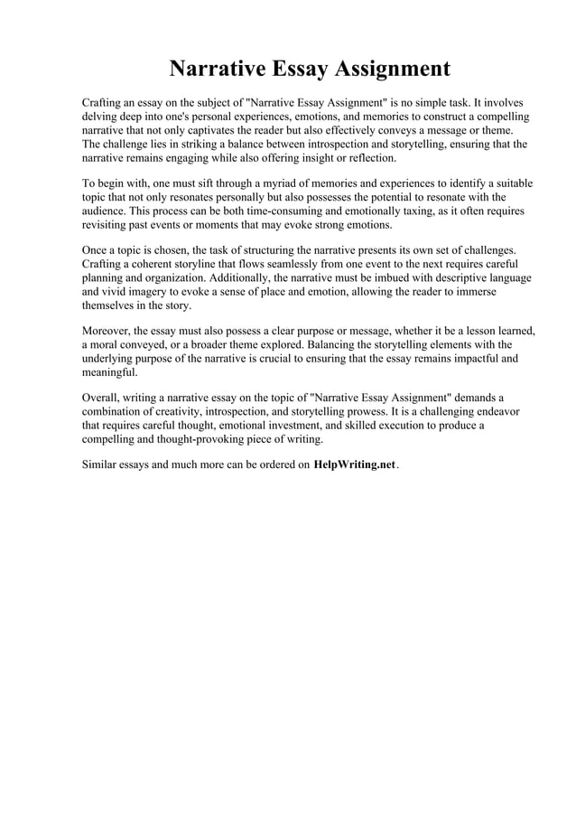 Narrative Essay Assignment. Narrative Writing Check-Up Worksheets ...