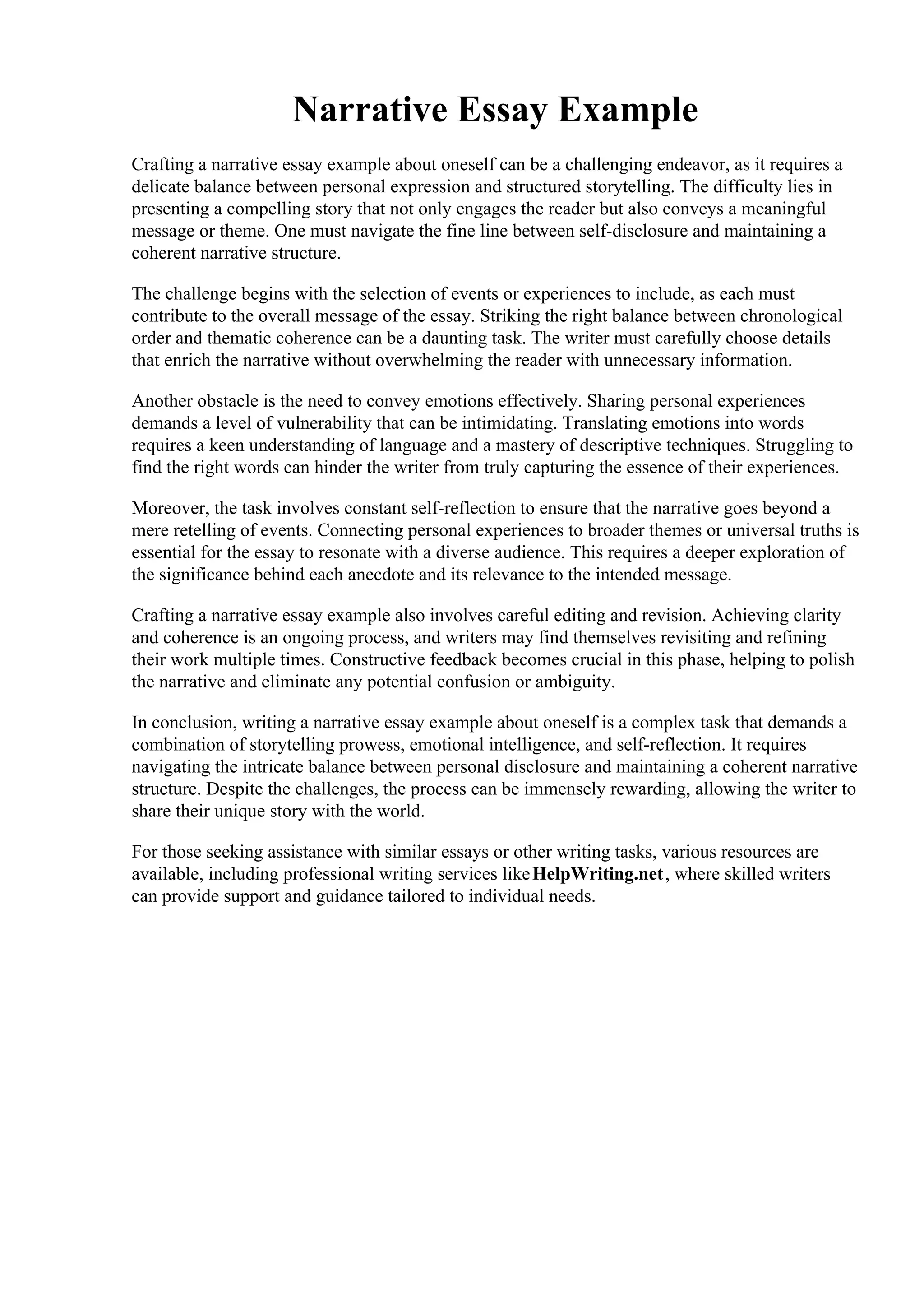 Narrative Essay Example. How to write an effective narrative essay ...