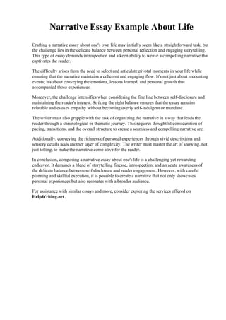 Narrative Essay Example About Life.pdf