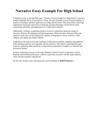 Narrative Essay Example For High School.pdf