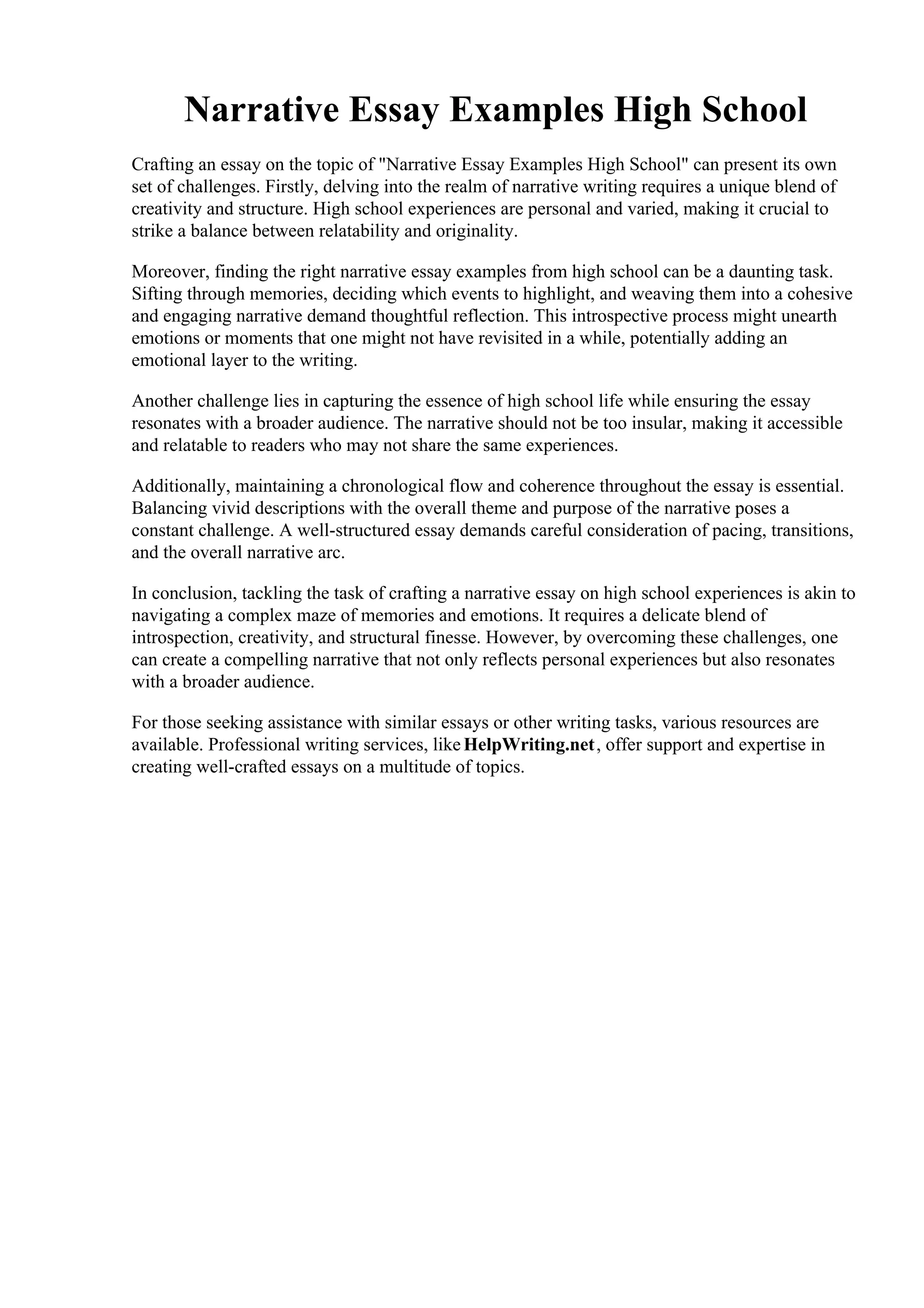 Narrative Essay Examples High School.pdf