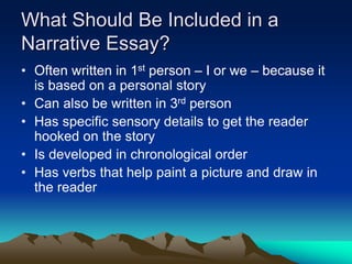 A PowerPoint that explains the narrative essay | PPTX