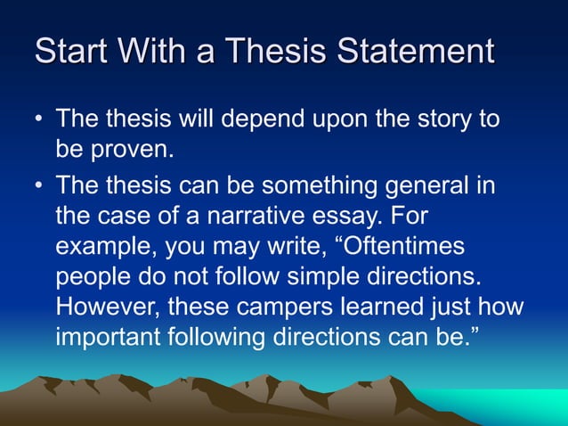 A PowerPoint that explains the narrative essay | PPTX | Camping ...