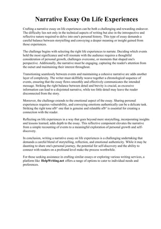 Narrative Essay On Life Experiences.pdf