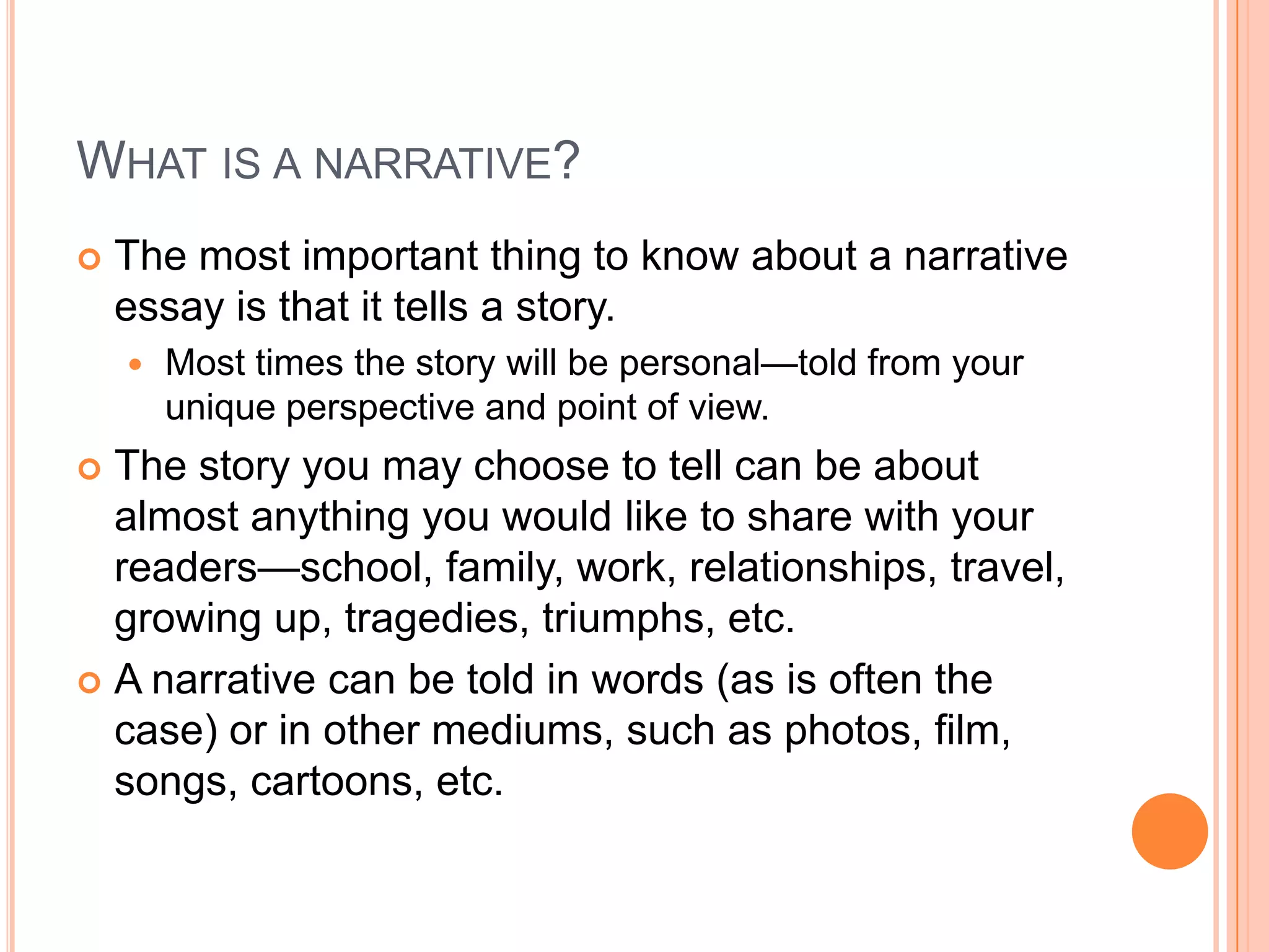 Narrative Essay Presentation | PPTX