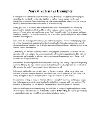 Narrative Essays Examples.pdfNarrative Essays Examples | PDF
