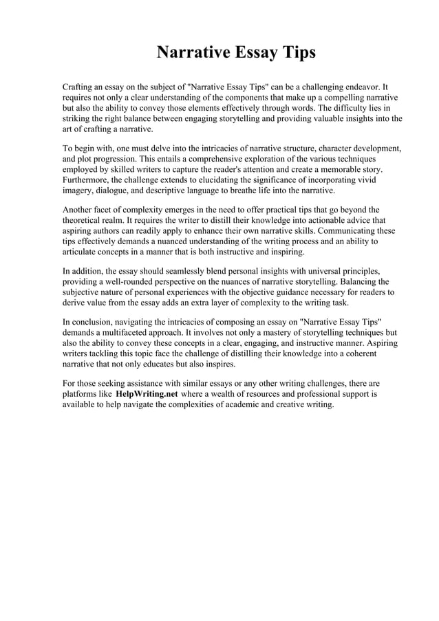 Narrative Essay Tips | PDF
