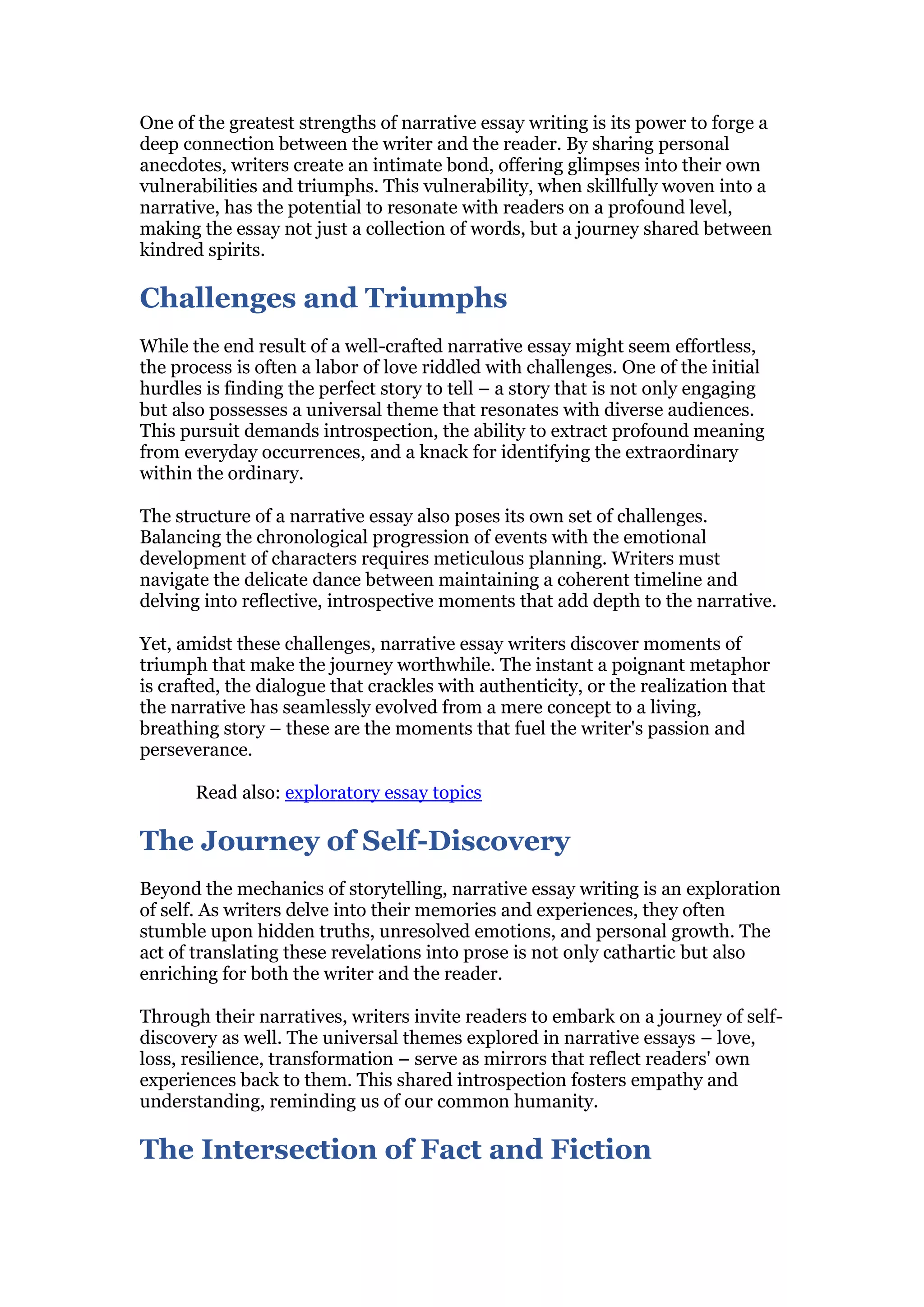 Crafting Realities: A Journey as a Narrative Essay Writer | PDF ...