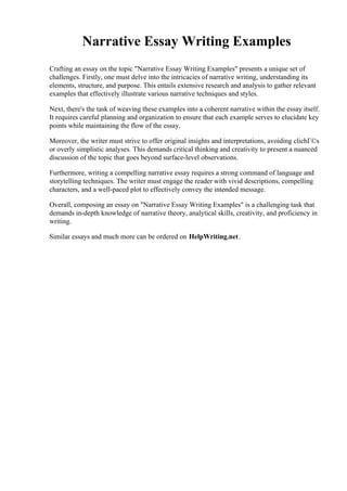 Narrative Essay Writing Examples.pdf | Free Download