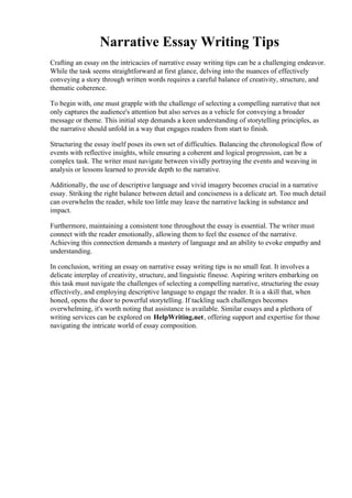 Narrative Essay Writing Tips. How to Write a Narrative Essay: Easy ...