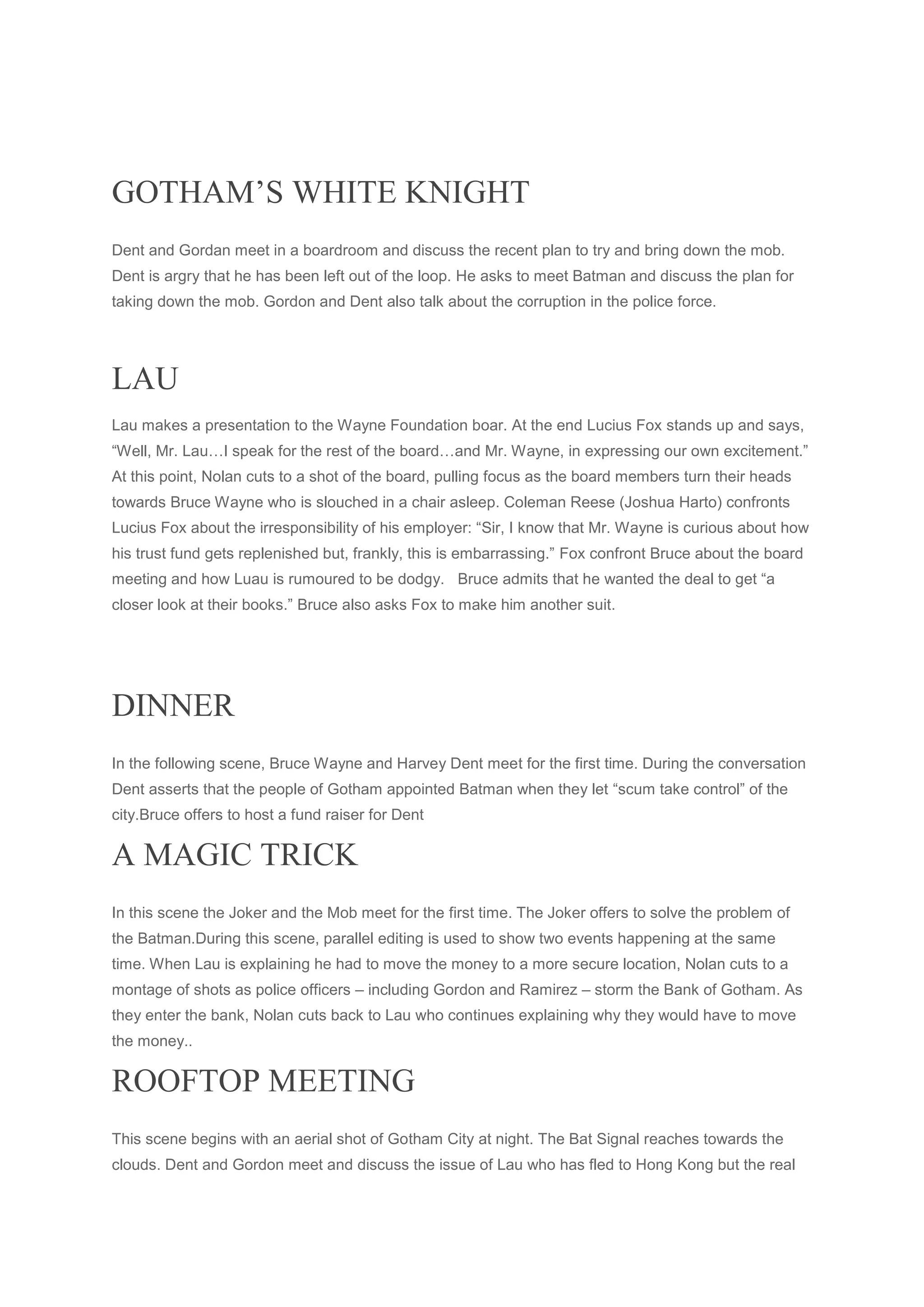 Narrative Dark Knight | DOCX