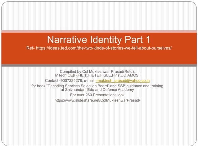 Narrative identity part 1 introduction | PPTX