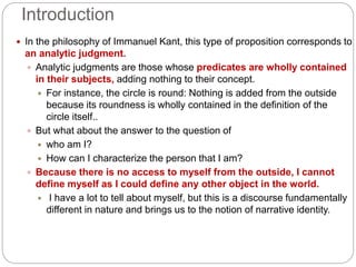 Narrative identity part 1 introduction | PPTX
