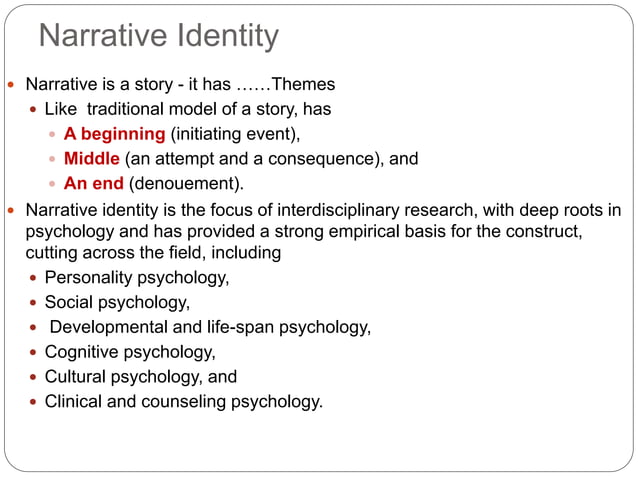 Narrative identity part 1 introduction | PPTX
