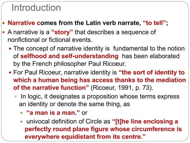 Narrative identity part 2 | PPTX