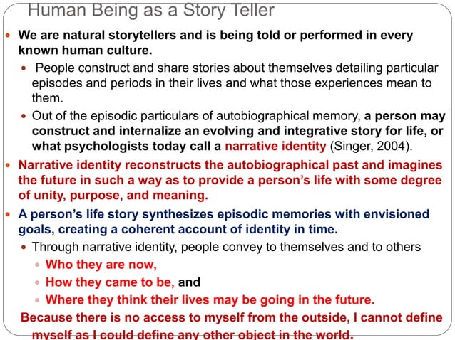 Narrative identity part 2 | PPTX