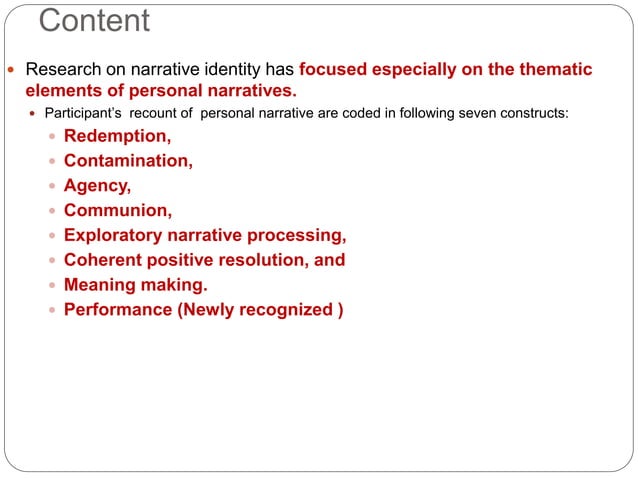 Narrative identity part 2 | PPTX