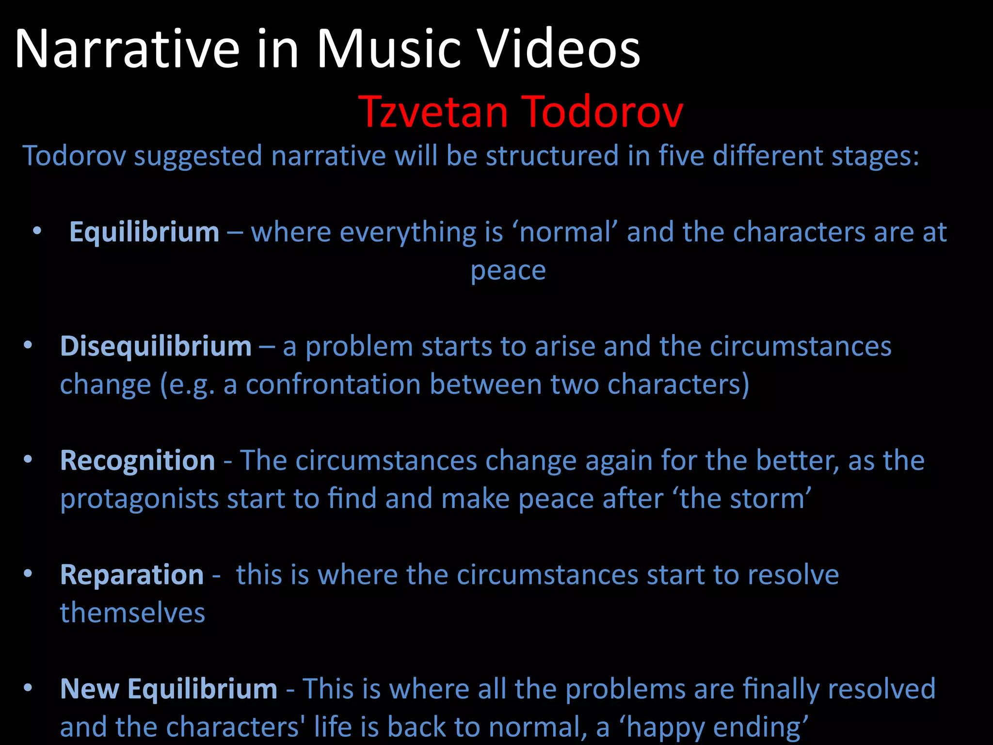 Narrative in Music Videos | PPTX