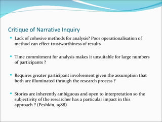 Narrative inquiry | PPT