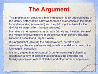 Narrative inquiry & research | PPTX