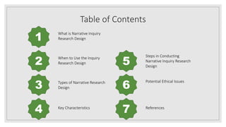 Narrative Inquiry Research Design Slideshows | PPTX