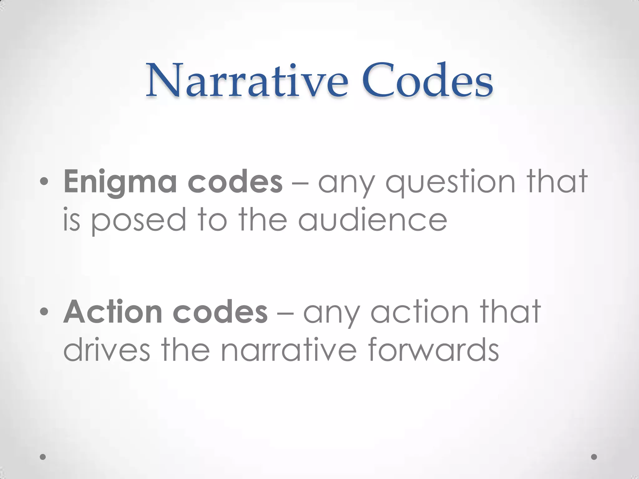 An introduction to Narrative conventions (MS1) | PPTX