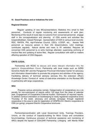 Narrative Report of CDA Dagupan Extension Office | PDF