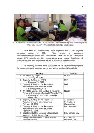 Narrative Report of CDA Dagupan Extension Office | PDF