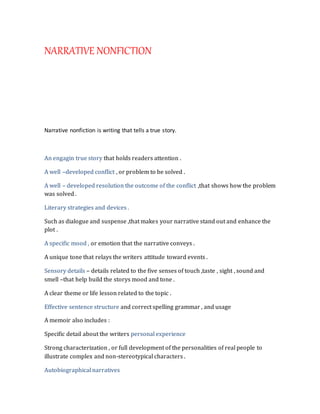 Narrative nonfiction | DOCX