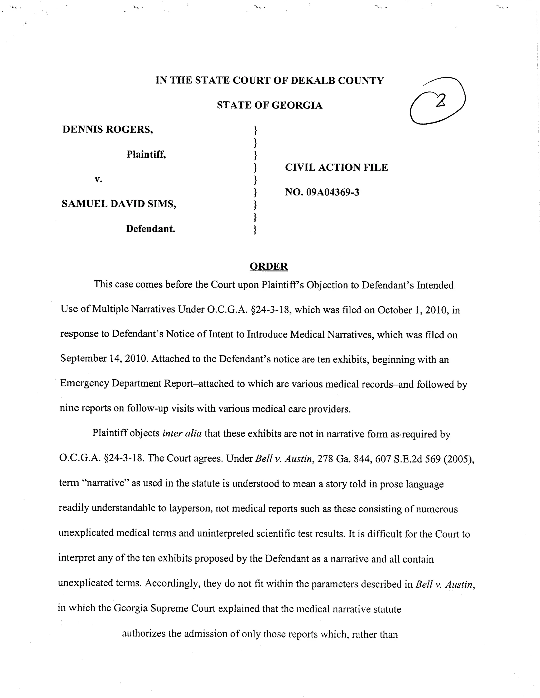 Narrativeobjectionsorder | PDF